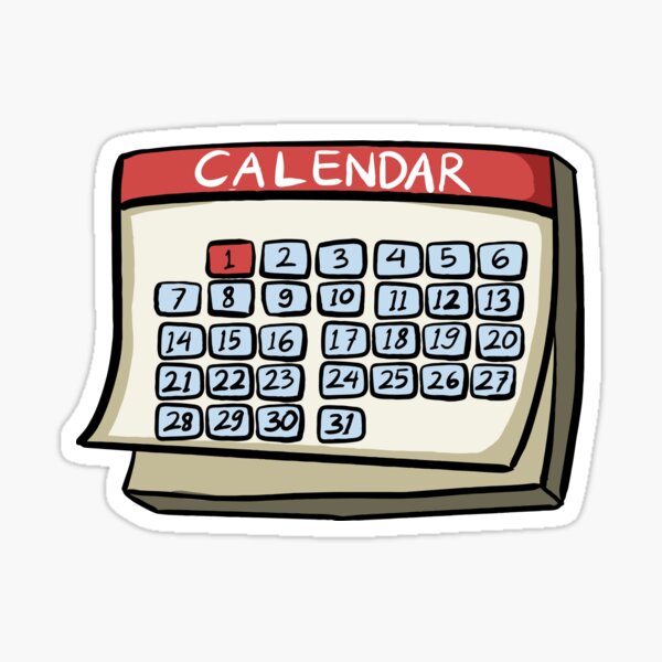 "Calender" Sticker for Sale by fromherotozero | Redbubble