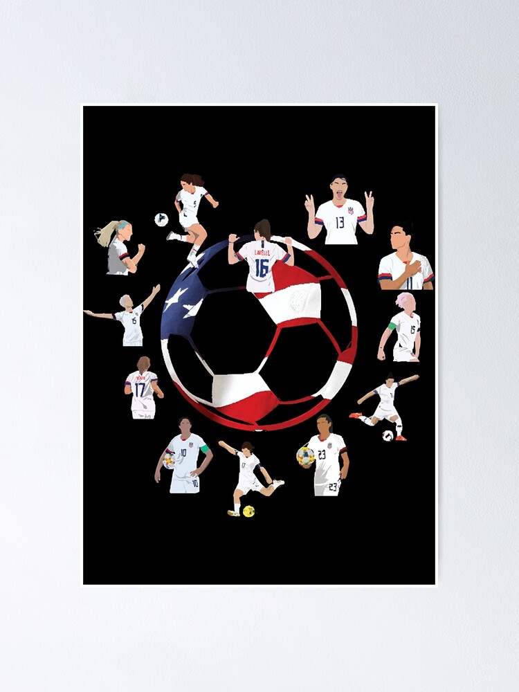 "USWNT Heart USA Flag Soccer Ball " Poster for Sale by Kingston23 ...