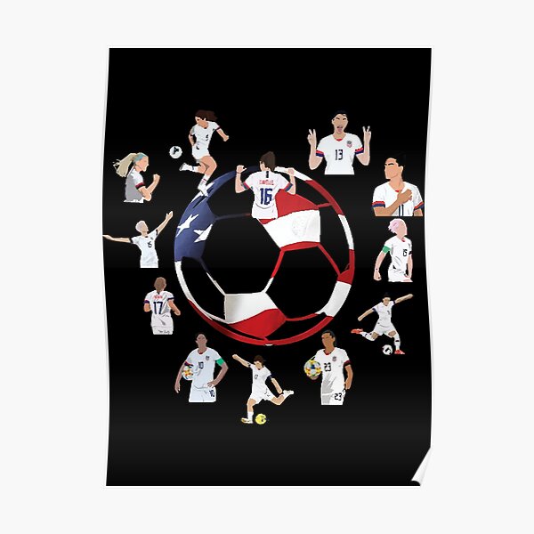 "USWNT Heart USA Flag Soccer Ball " Poster for Sale by Kingston23 ...