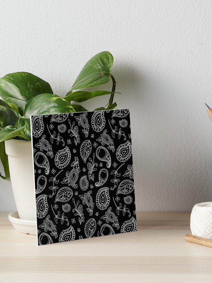 "Black and White Bohemian Paisley Pattern" Art Board Print for Sale by ...