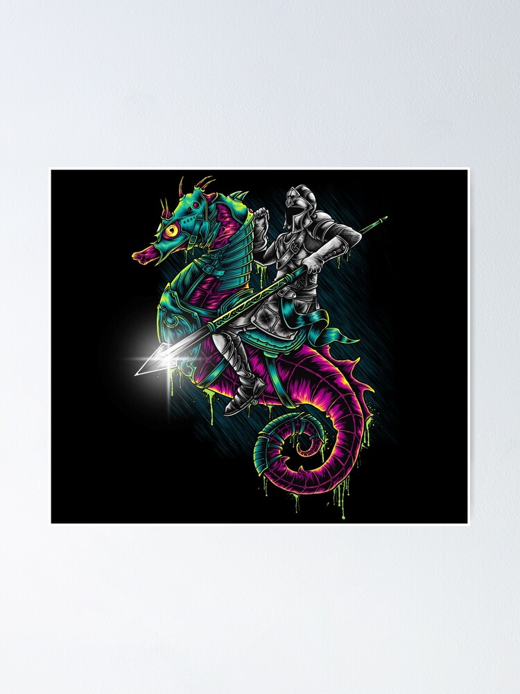 "Seahorse Knight" Poster for Sale by eggzoo | Redbubble