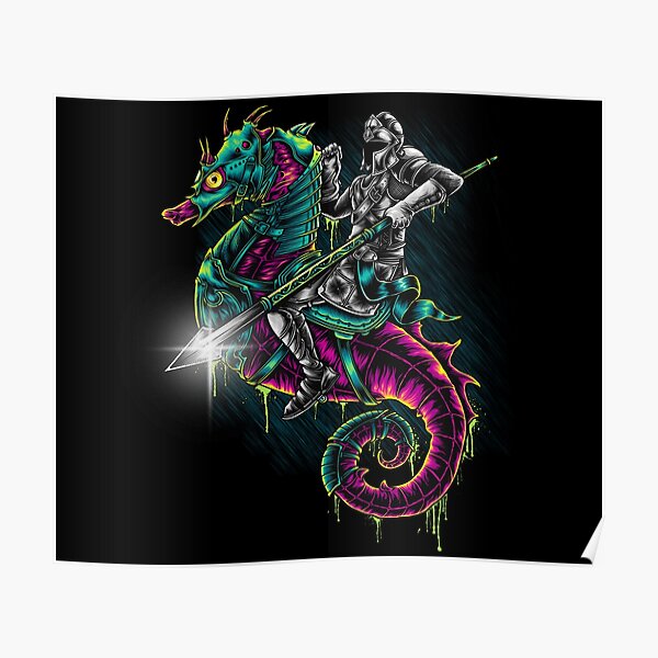 "Seahorse Knight" Poster for Sale by eggzoo | Redbubble