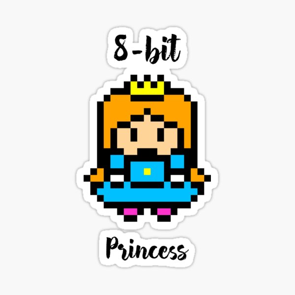 "8 bit princess" Sticker for Sale by Emiechan | Redbubble