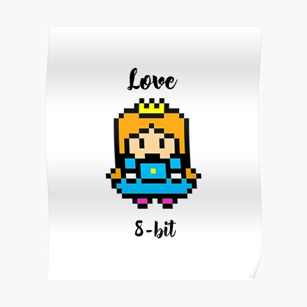 "Love 8 bit" Poster for Sale by Emiechan | Redbubble