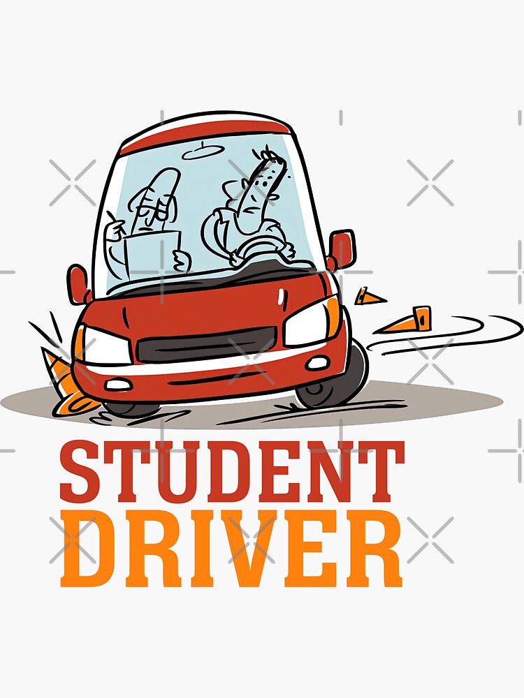 "Student Driver, New Driver Sign, Car Sign" Sticker for Sale by graphic ...