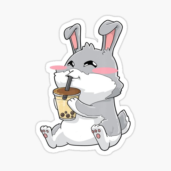 "Rabbit Boba Bubble Tea Anime Kawaii Cute" Sticker for Sale by ...