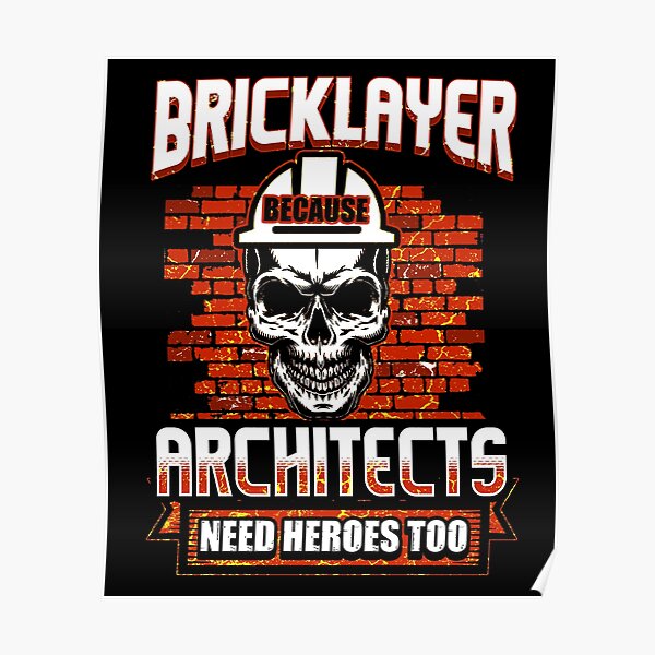 "Funny bricklayer" Poster for Sale by Mila1946 | Redbubble