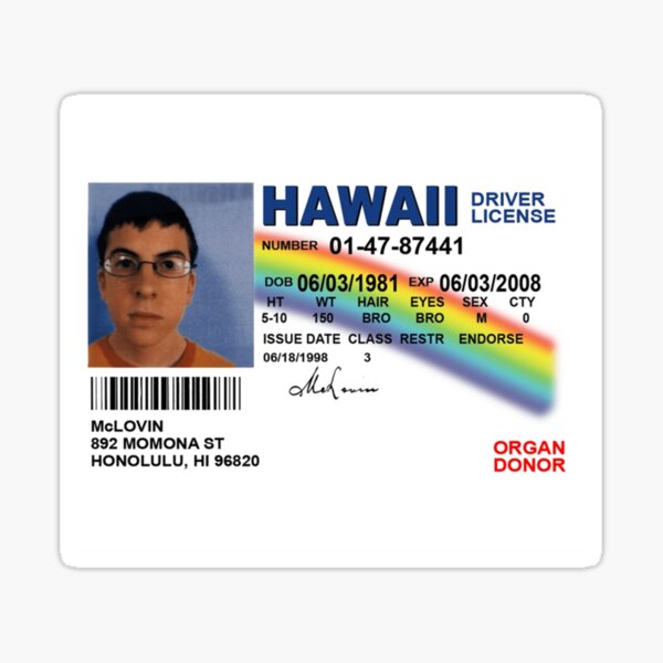 "Superbad Fake ID License Tapestry" Sticker for Sale by TimoErnst ...