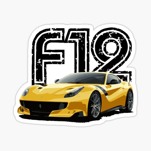 "Sports Car F12 - side" Sticker by HogarthArts | Redbubble