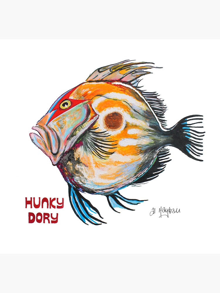 "Hunky Dory, John Dory Fish, Colourful Seafood art," Sticker for Sale ...