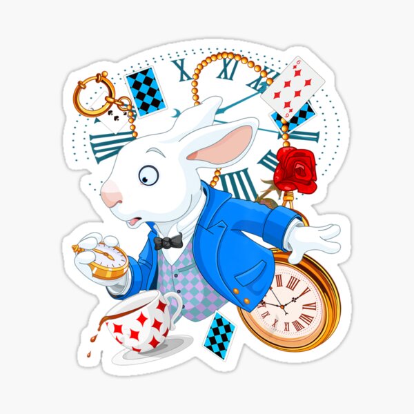 "White Rabbit" Sticker for Sale by TroyCrona | Redbubble