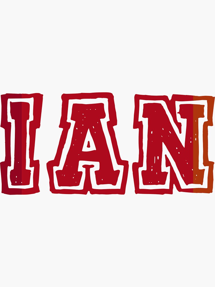 "IAN" Sticker for Sale by ruviogevio | Redbubble