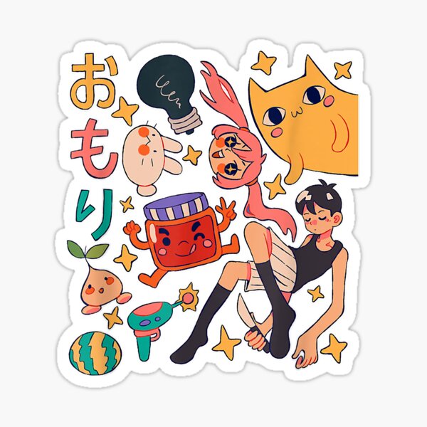 "Vintage Omori Anime Arts Vaporwave Characters Playing Gaming" Sticker ...