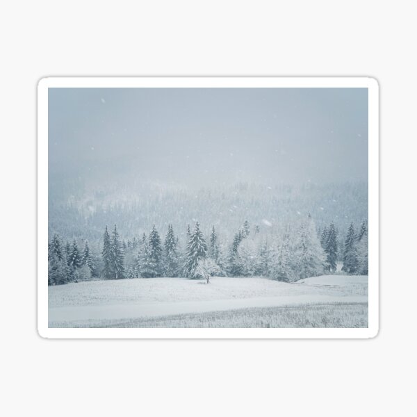 "Winter snowfall landscape" Sticker for Sale by psychoshadow | Redbubble