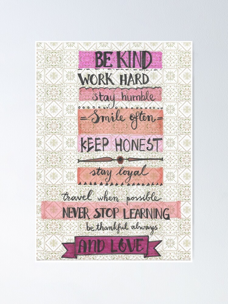"Keep honest and never stop learning" Poster for Sale by haktasart ...