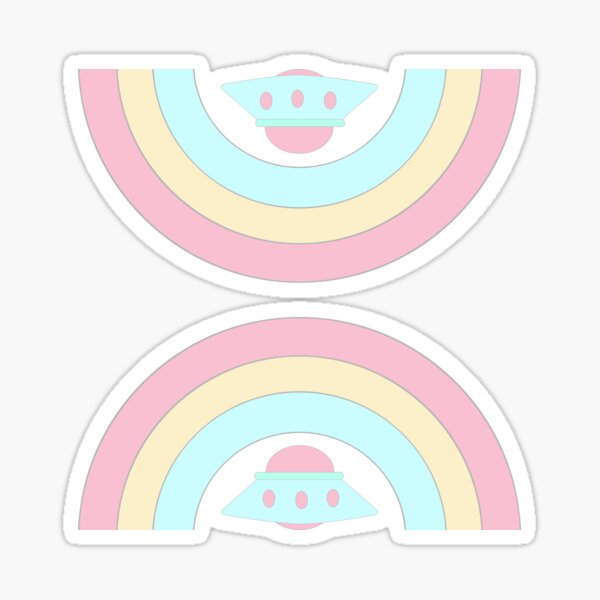 "Kawaii rainbow UFO" Sticker for Sale by Yolandiw | Redbubble