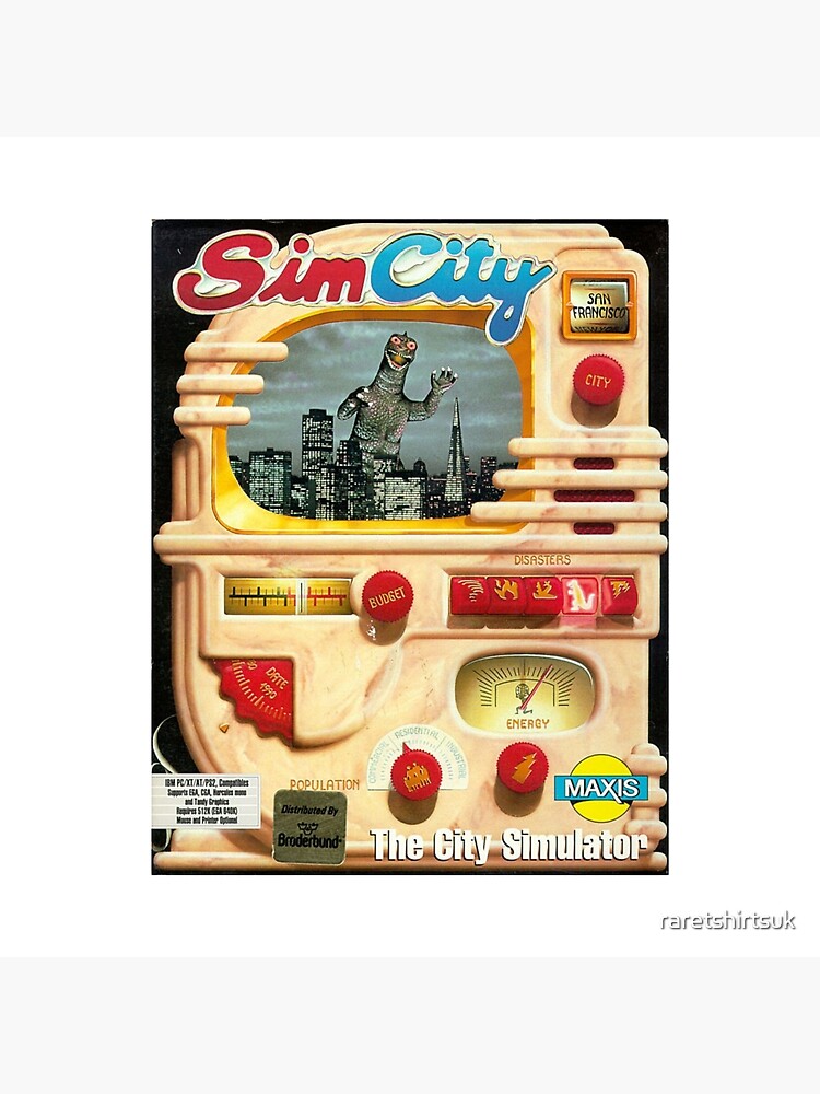 "Original Simcity 1.0 (1989) Box Art - Maxis City Builder Simulation ...