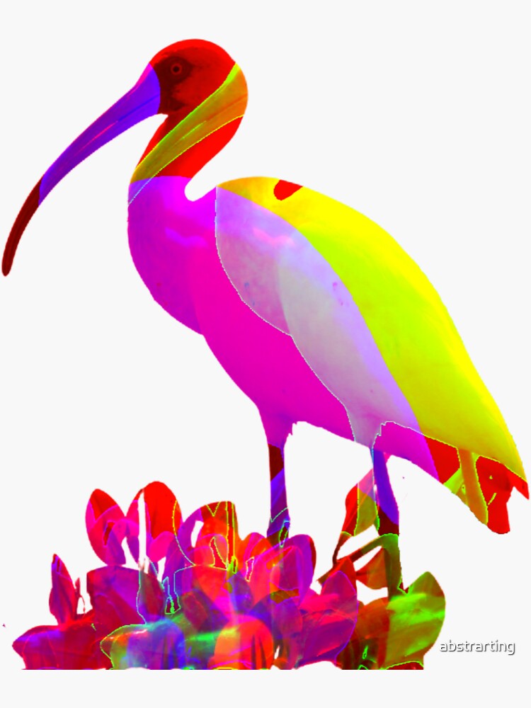 "Ibis in violet" Sticker for Sale by abstrarting | Redbubble