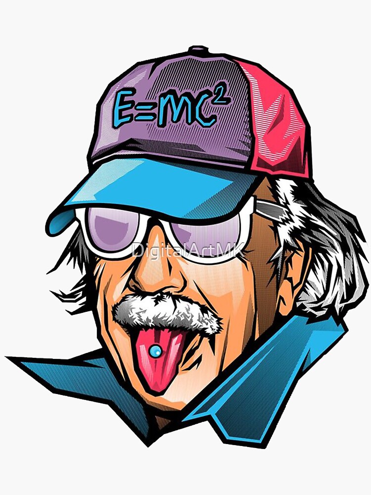 "Gangster Einstein" Sticker for Sale by DigitalArtMK | Redbubble