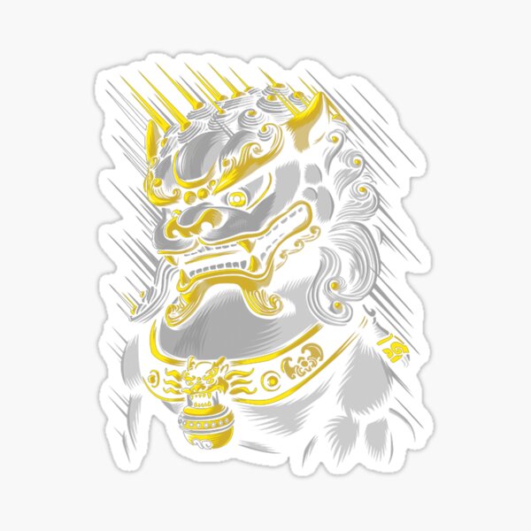 "Chinese Dragon Gold" Sticker for Sale by AmberMorrison | Redbubble