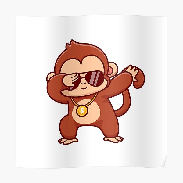 "Cool Monkey Dabbing Cartoon " Poster for Sale by Toko-Prints | Redbubble