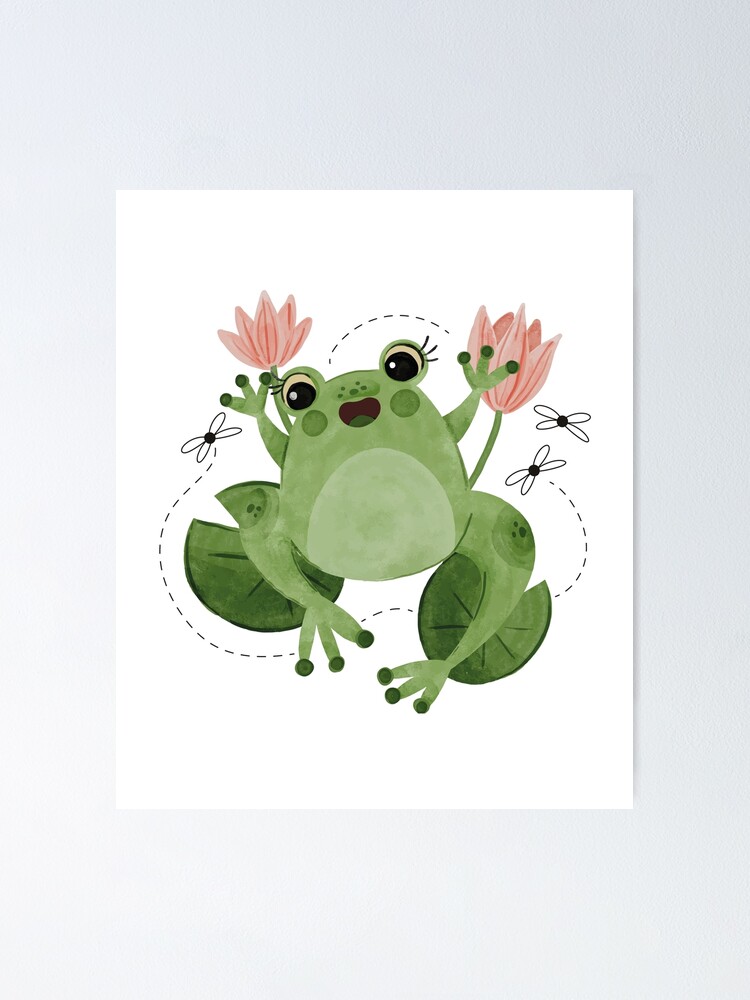 "Cute Cottagecore Aesthetic Frog " Poster for Sale by FreeMood | Redbubble