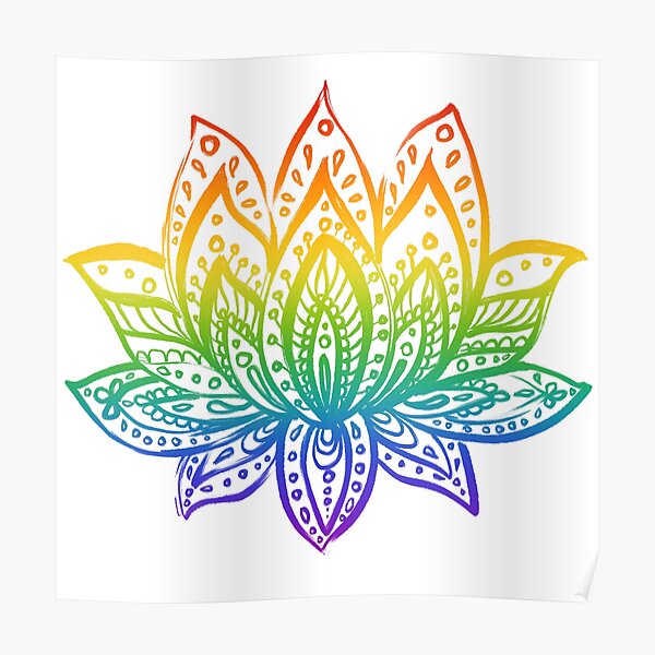 "Rainbow Lotus Flower" Poster for Sale by EmmiLooArt | Redbubble