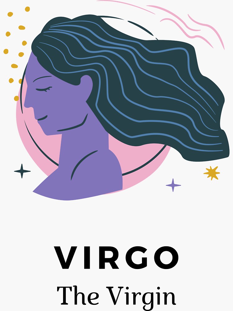 "Virgo The Virgin. Star Sign, Zodiac Symbol." Sticker for Sale by ...