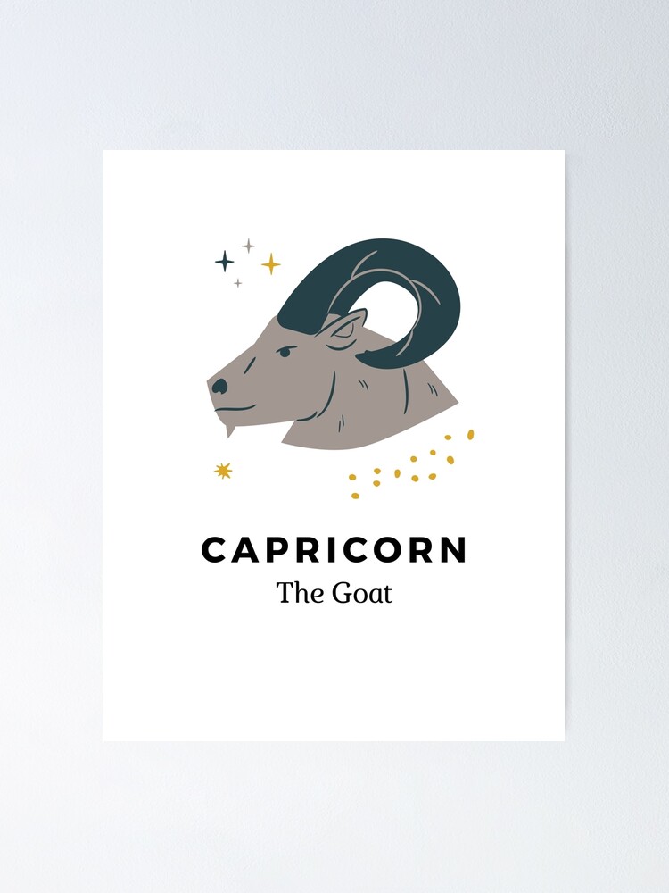 "Capricorn The Goat. Star Sign, Zodiac Symbol." Poster for Sale by ...