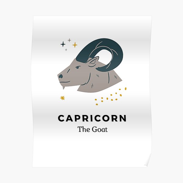 "Capricorn The Goat. Star Sign, Zodiac Symbol." Poster for Sale by ...