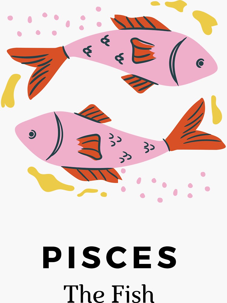 "Pisces The Fish. Star Sign, Zodiac Symbol." Sticker for Sale by ...