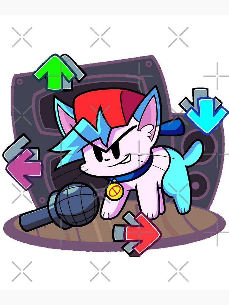 "Friday Night Funkin boyfriend cat" Art Print by AlexandraVictor ...