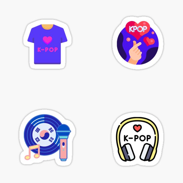 "K-pop Stickers" Sticker for Sale by FianzArt | Redbubble