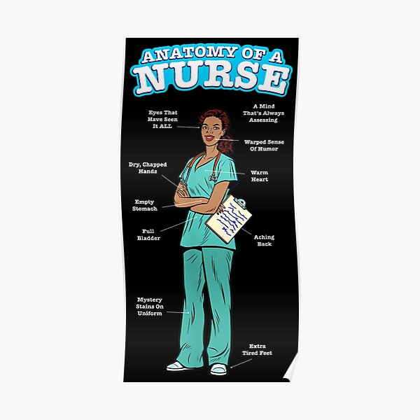 "Cute Funny POC Nurse Anatomy of a Black Nurse Week" Poster for Sale by ...