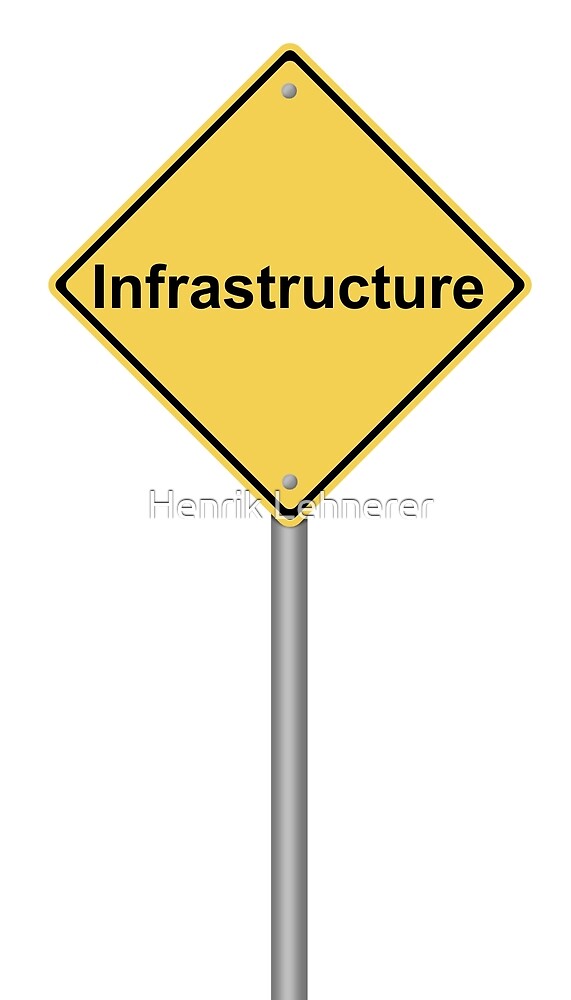 "Infrastructure Warning Sign" by Henrik Lehnerer | Redbubble