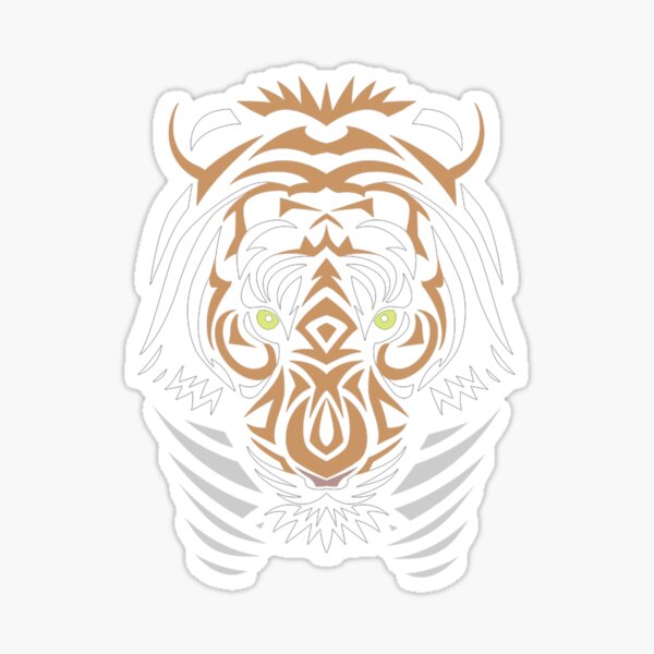 "Tribal Tiger Face" Sticker for Sale by BlakenKandler | Redbubble