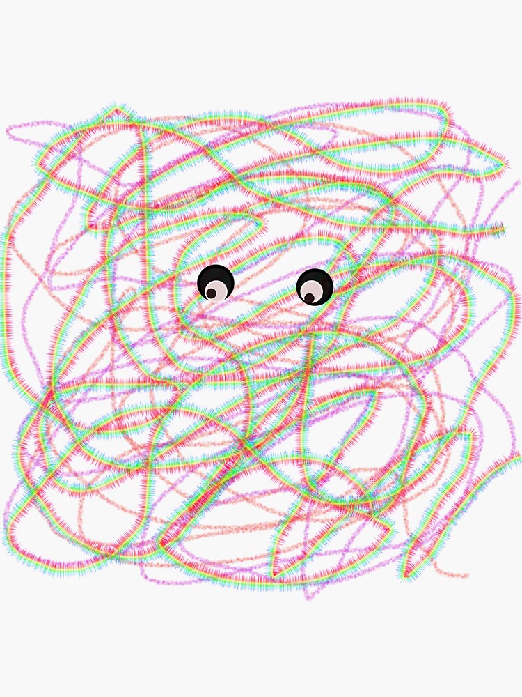 "Squiggle Eyes" Sticker for Sale by SuzBeauregard | Redbubble