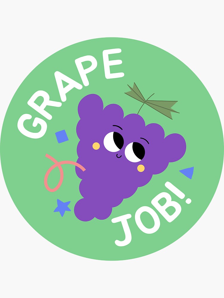 "Grape Job!" Sticker for Sale by spsantosDESIGN | Redbubble