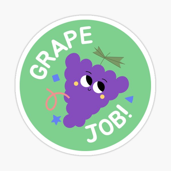 "Grape Job!" Sticker for Sale by spsantosDESIGN | Redbubble