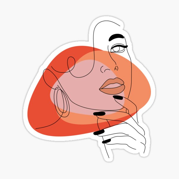 "girl power abstract lineart " Sticker for Sale by ElsaDesigns-ro ...