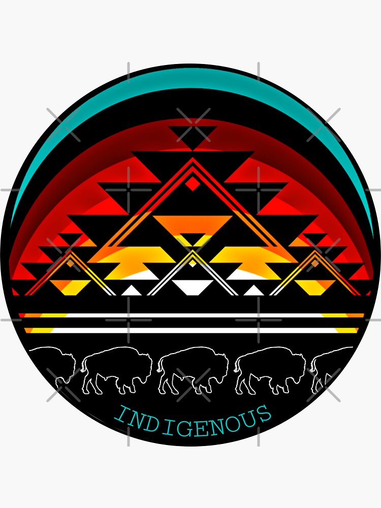 "Buffalo Indigenous Design - Klamath Tribes" Sticker for Sale by Shuina ...