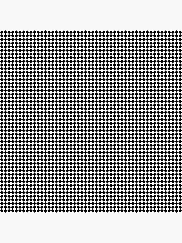 "Classic Black and White Mini Diamond Checker Board Pattern" Sticker ...