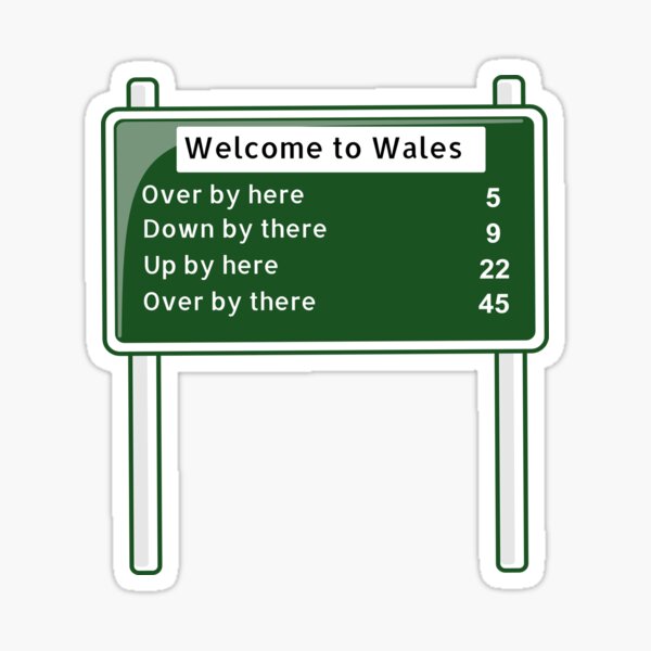 "Humorous Welsh Road Sign" Sticker for Sale by WelshStuff | Redbubble