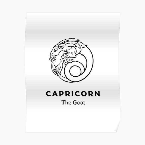 "Capricorn The Goat. Star Sign, Zodiac Symbol." Poster by ...
