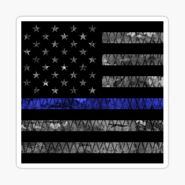 "Police Thin Blue Line Flag" Sticker for Sale by MilitaryCandA | Redbubble