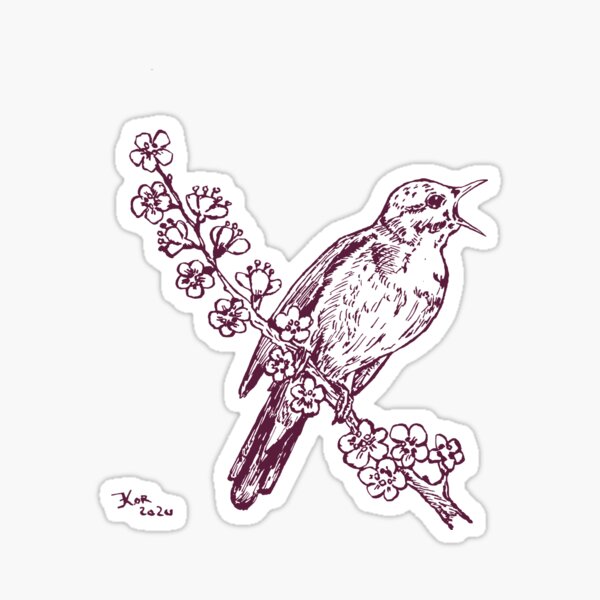 "Thrush nightingale" Sticker for Sale by StudioViArt | Redbubble