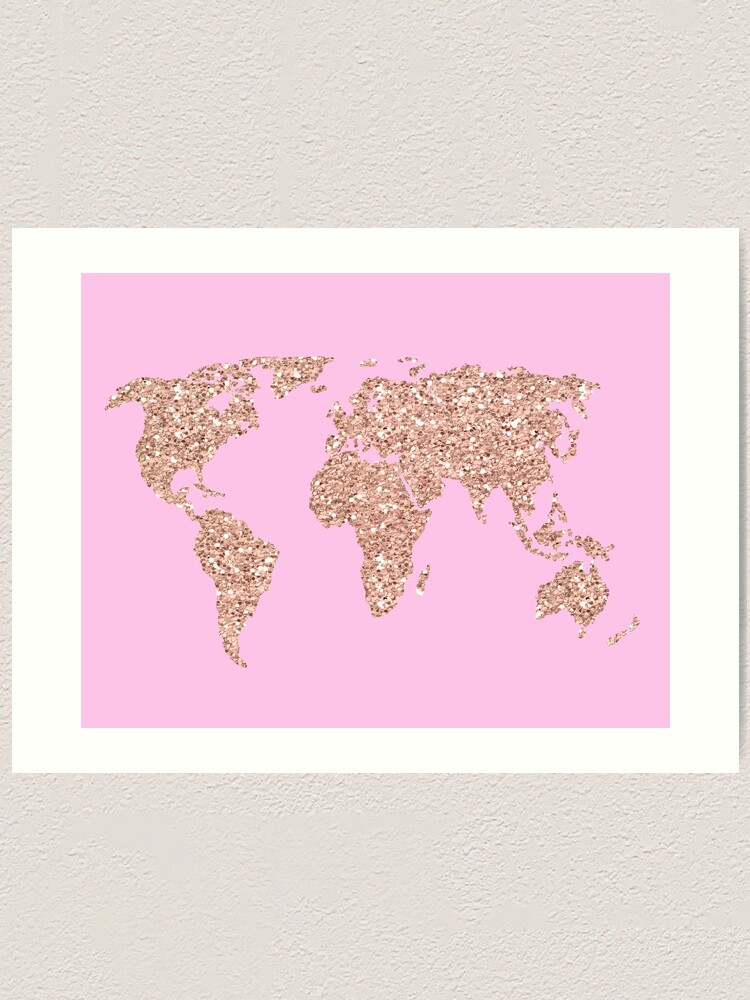 "Pink World Map" Art Print for Sale by julieerindesign | Redbubble