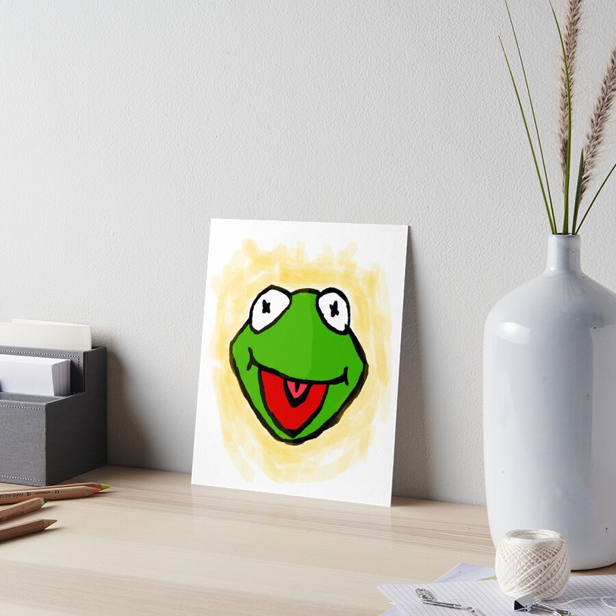 "kermit the frog fan art" Art Board Print by Sandis008 | Redbubble