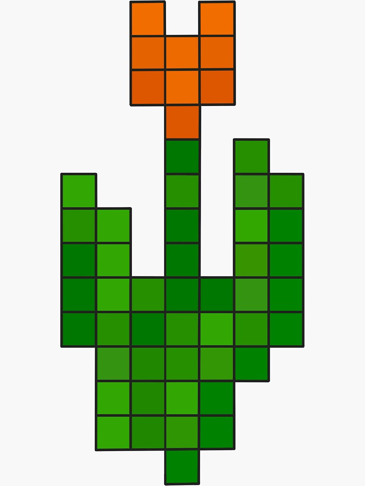 Pegatina for Sale con la obra «Tulipán naranja de Minecraft» de ...