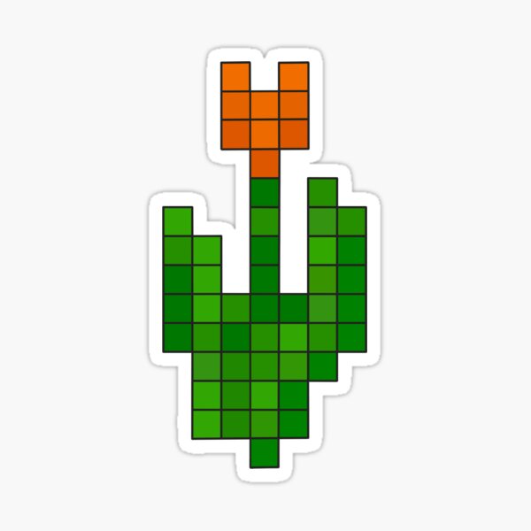 Pegatina for Sale con la obra «Tulipán naranja de Minecraft» de ...